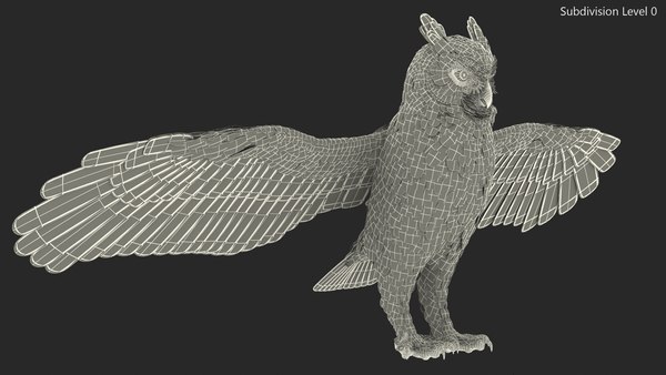 Great horned owl rigged 3D model - TurboSquid 1533728