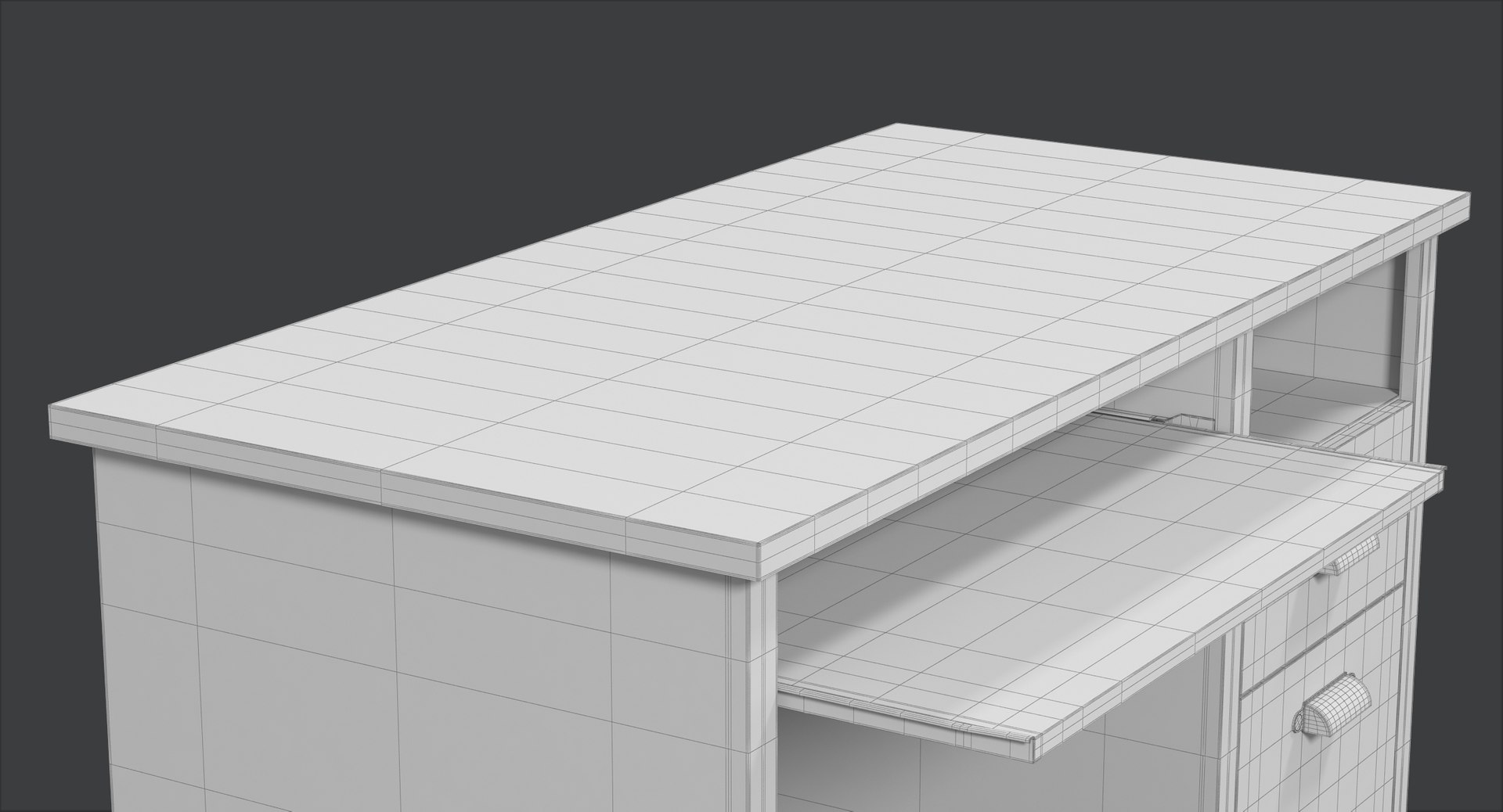 3D Computer Desk 1 Cherry - TurboSquid 1277432