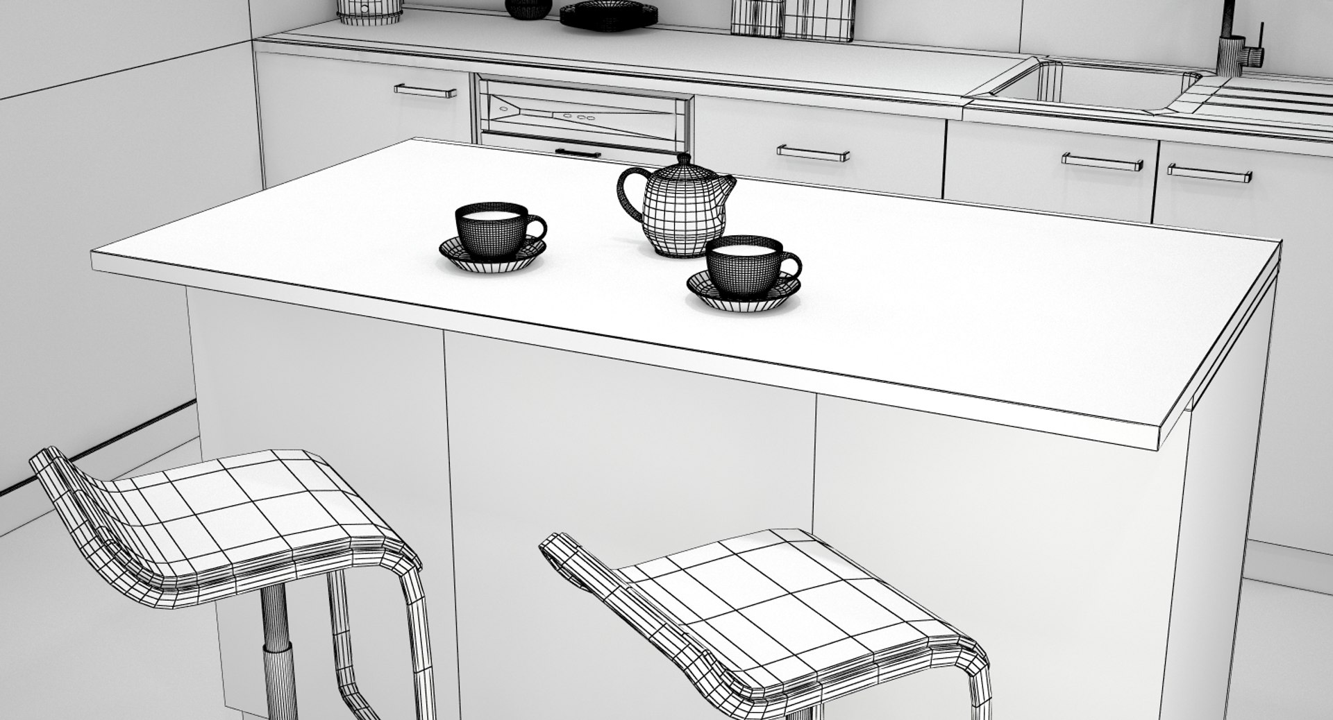 Modern Kitchen Interior Model - TurboSquid 1214766
