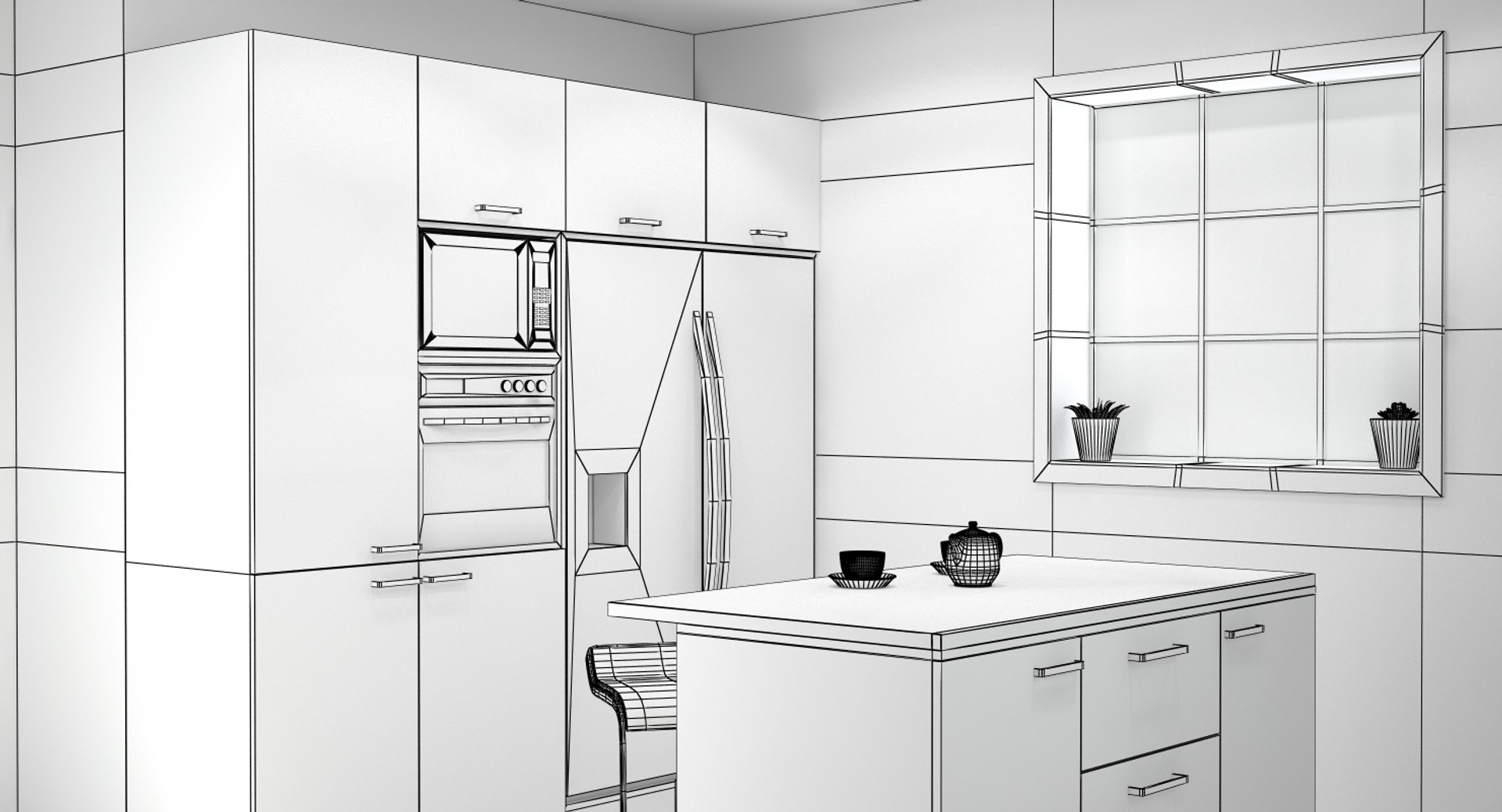 Modern Kitchen Interior Model - TurboSquid 1214766