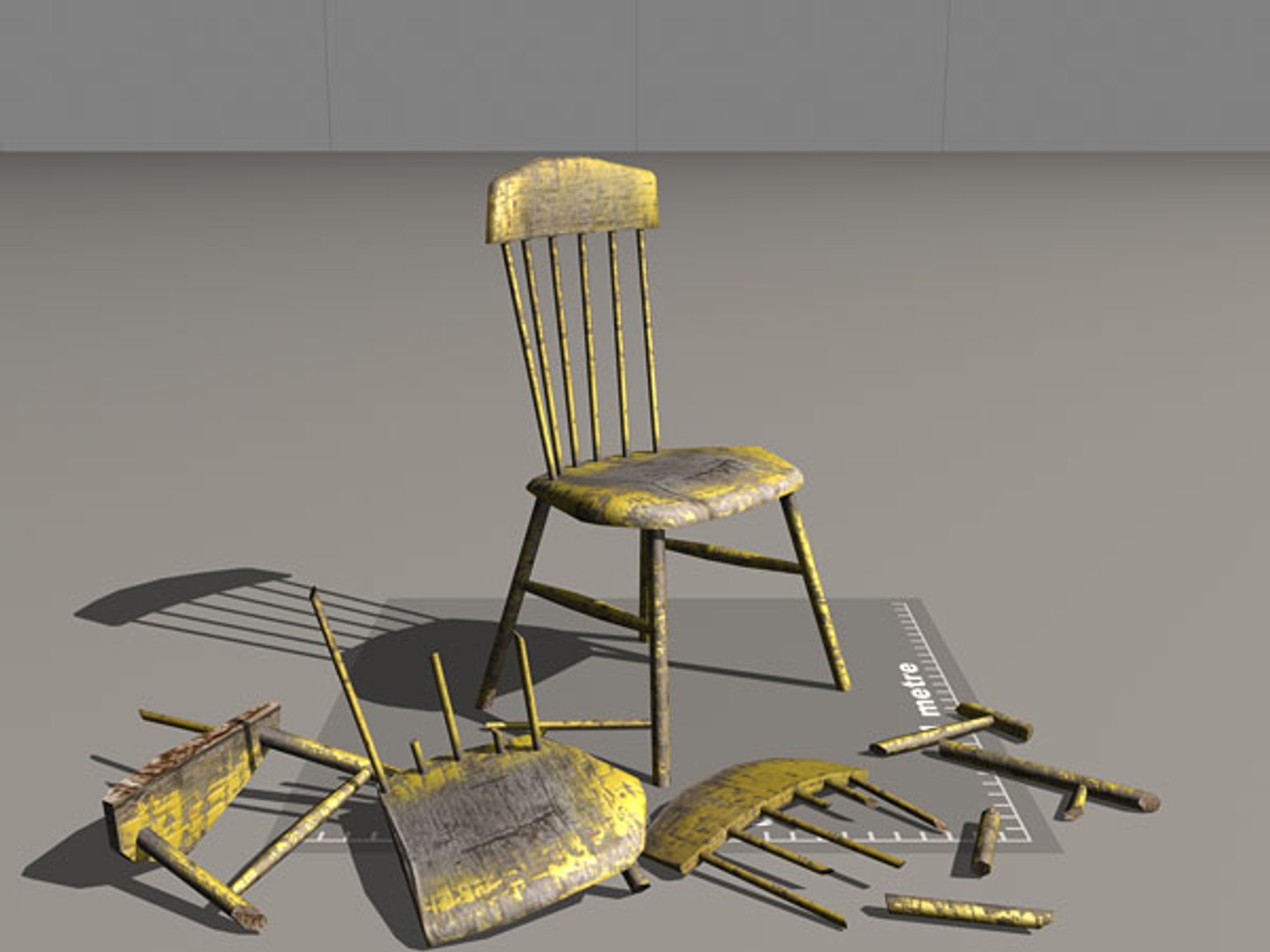 3d breakable chair model