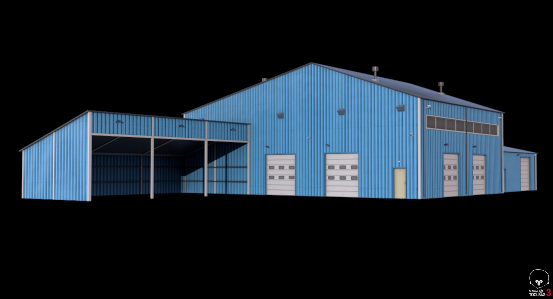 Industrial Building 9 Blue 3D Model - TurboSquid 2430359