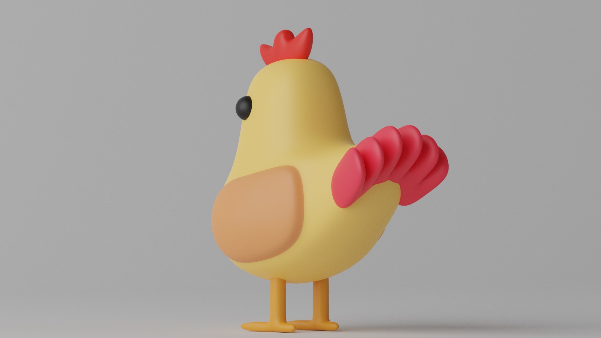 Cartoon Lovely Chicken Model - TurboSquid 2147213