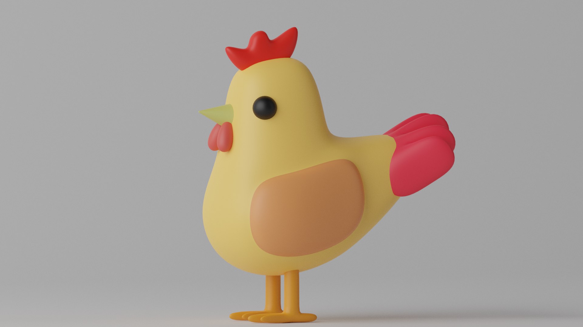 Cartoon Lovely Chicken Model - TurboSquid 2147213