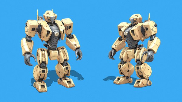 사이버펑크 로봇 RAP-770 PBR 로우 폴리 3D 모델 3D 모델 - TurboSquid 2308178