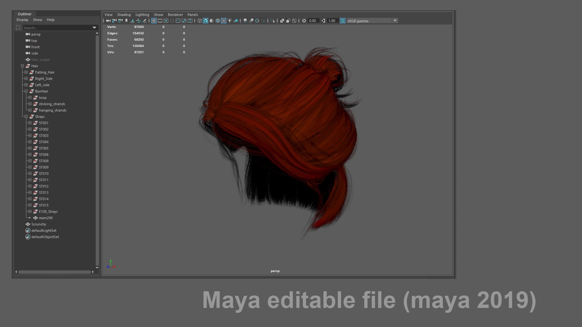 3D Hair Hairstyle - TurboSquid 1672504