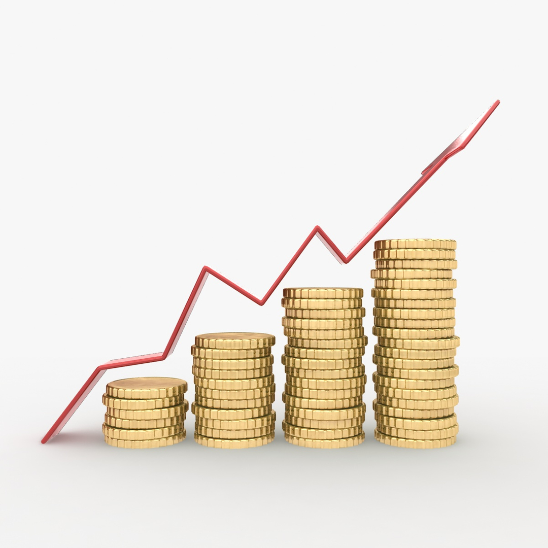 Trend Arrow Coin 3d Model