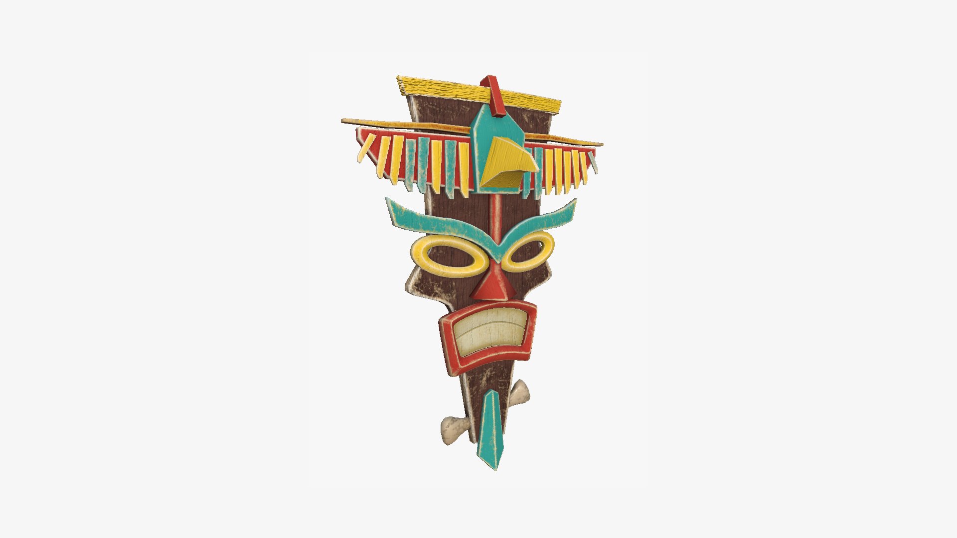 3D Tribal Mask C01 Colored - Costume Character Design model ...