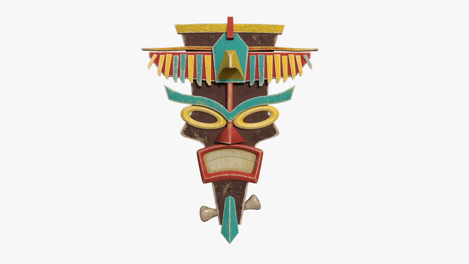 3D Tribal Mask C01 Colored - Costume Character Design model ...
