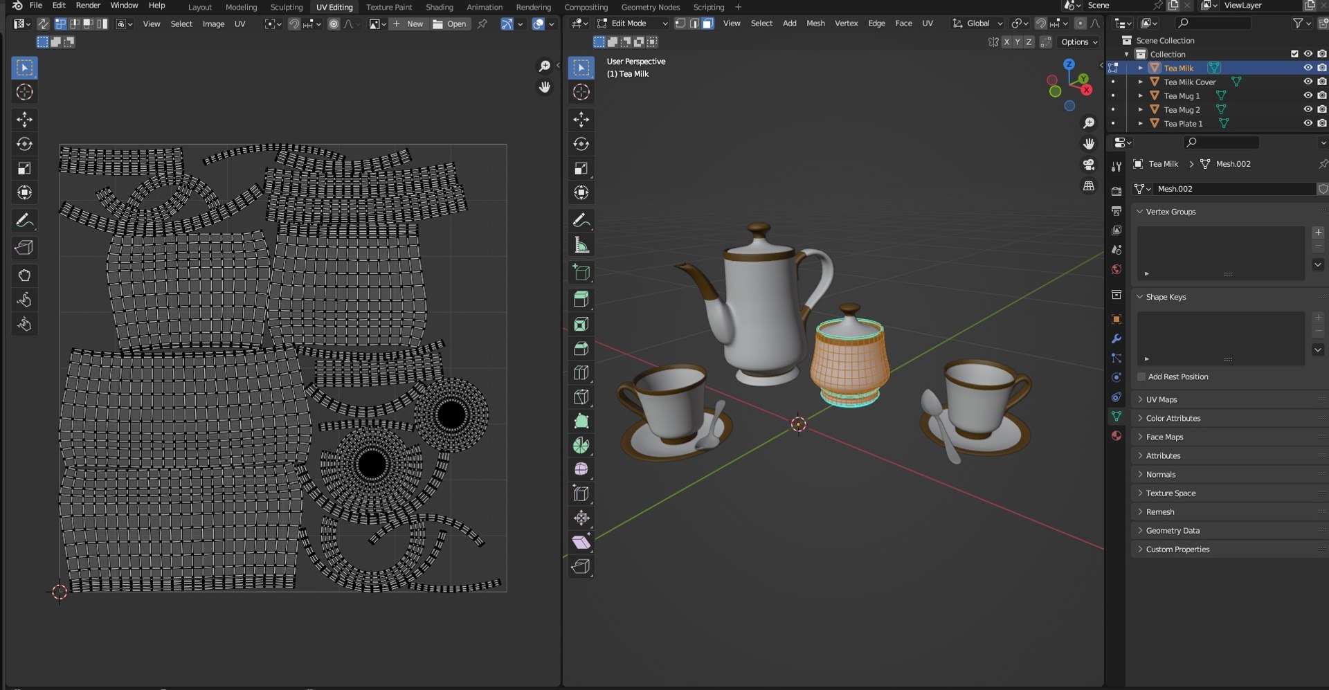 3D Tea Set 2 - TurboSquid 2340946