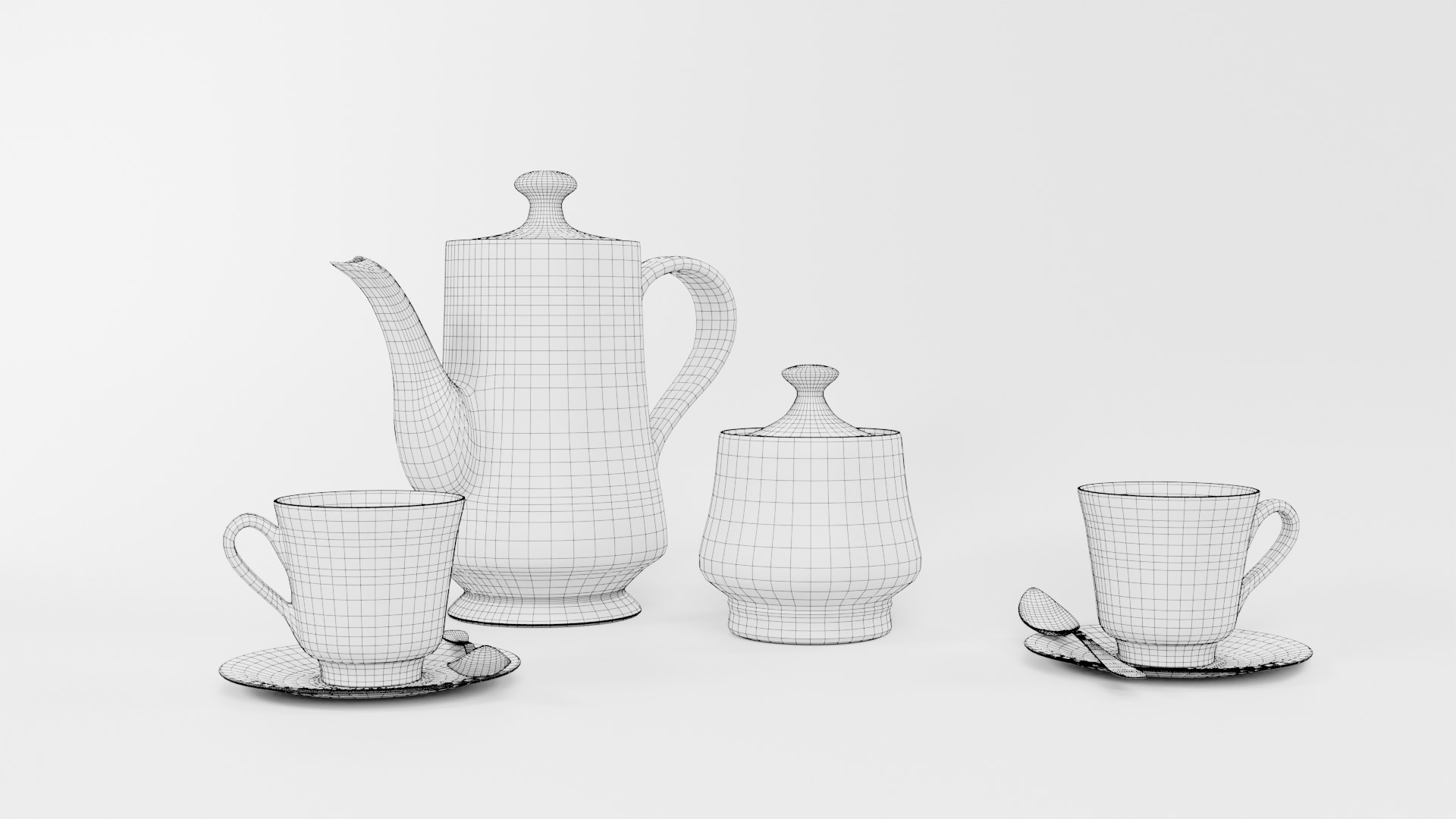 3D Tea Set 2 - TurboSquid 2340946