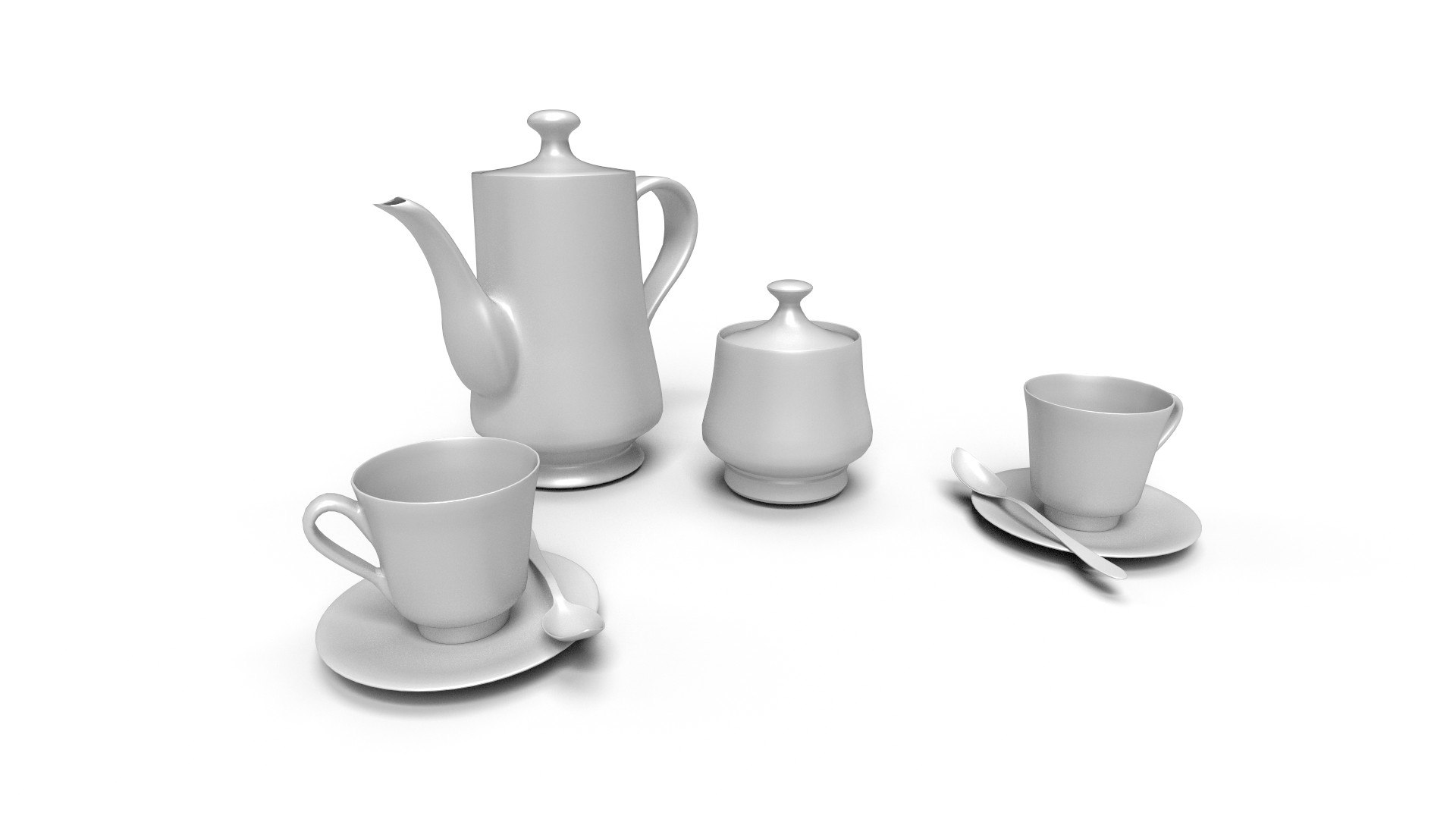 3D Tea Set 2 - TurboSquid 2340946