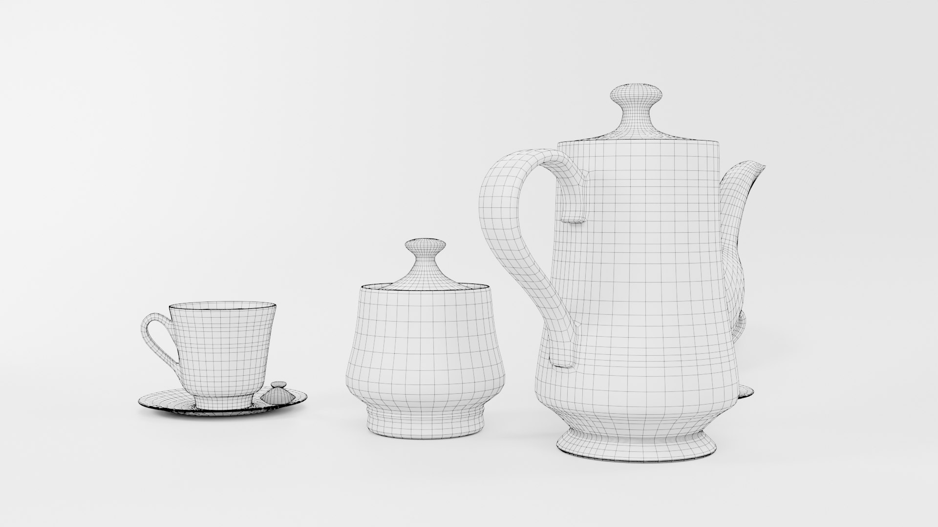 3D Tea Set 2 - TurboSquid 2340946