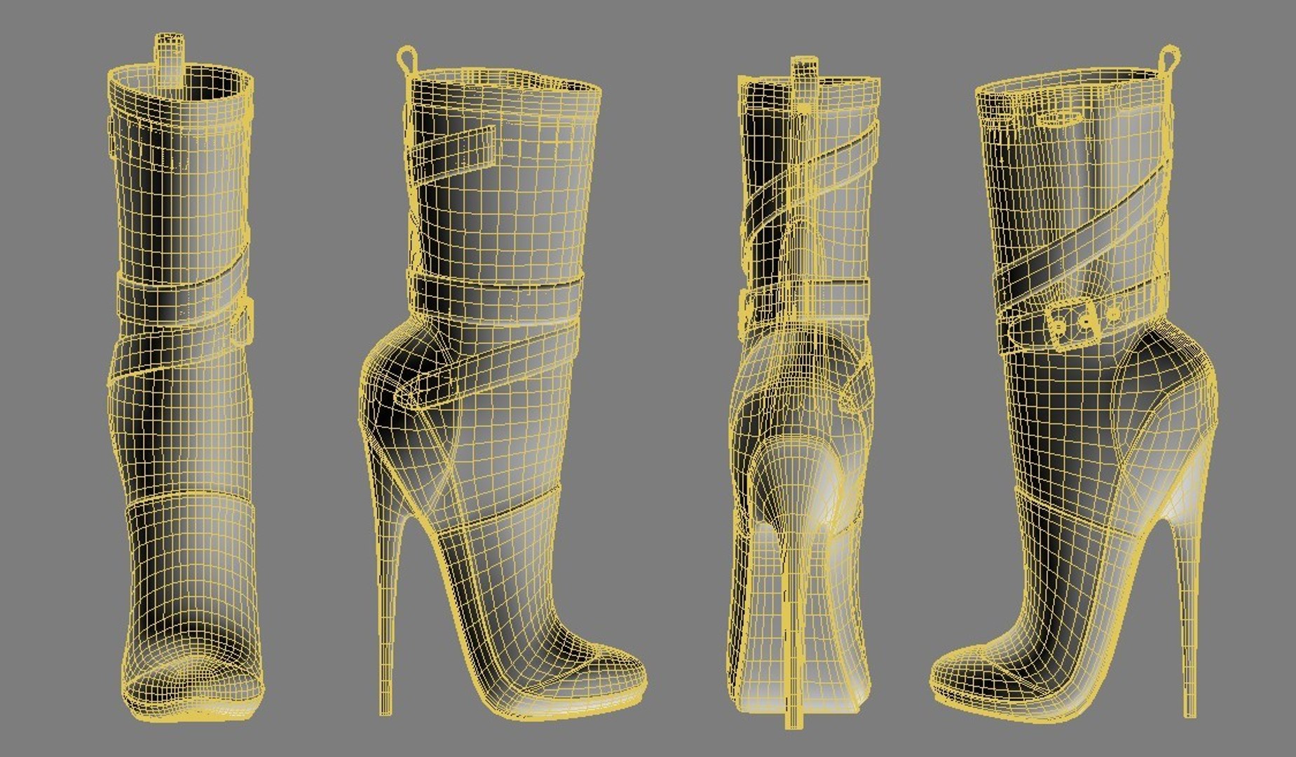 3d Mesh Boot Model