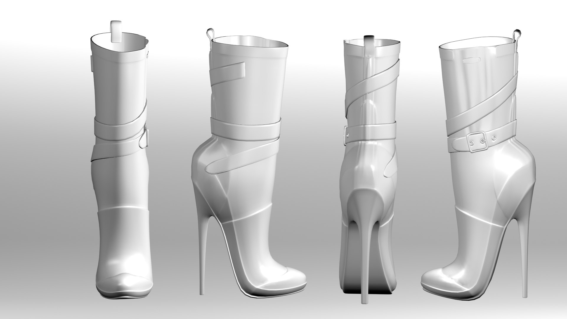 3d Mesh Boot Model
