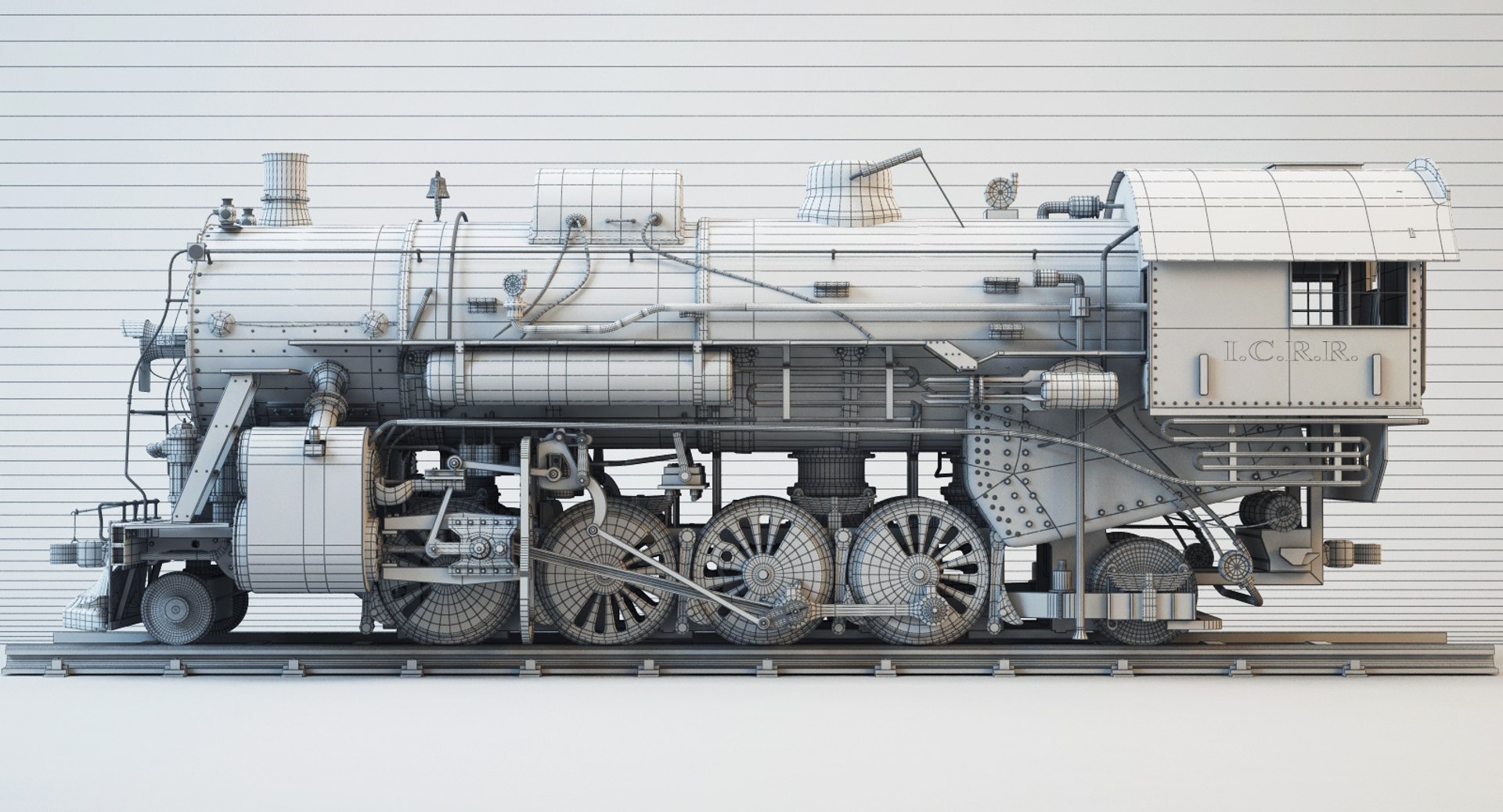 3d model icrr 1518 steam locomotive