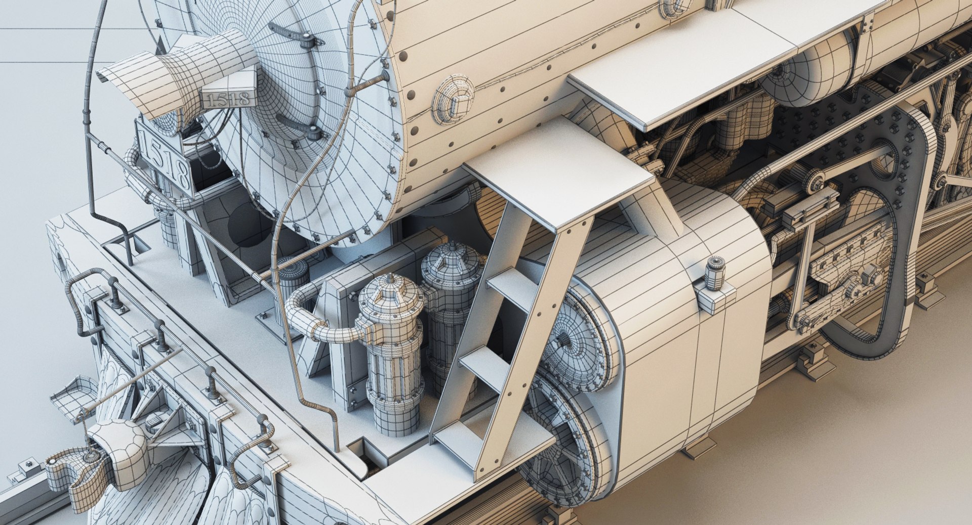3d model icrr 1518 steam locomotive