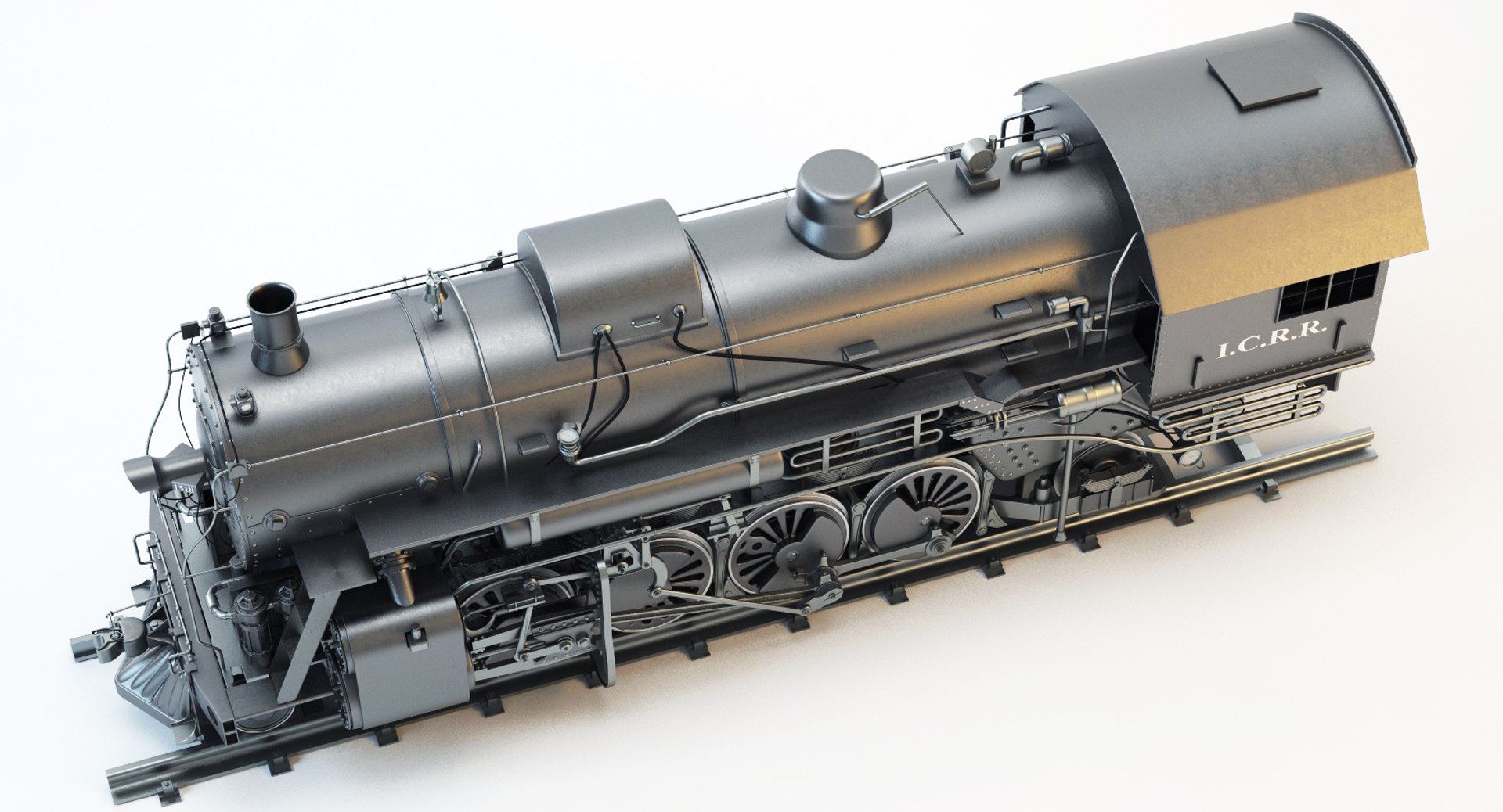 3d model icrr 1518 steam locomotive