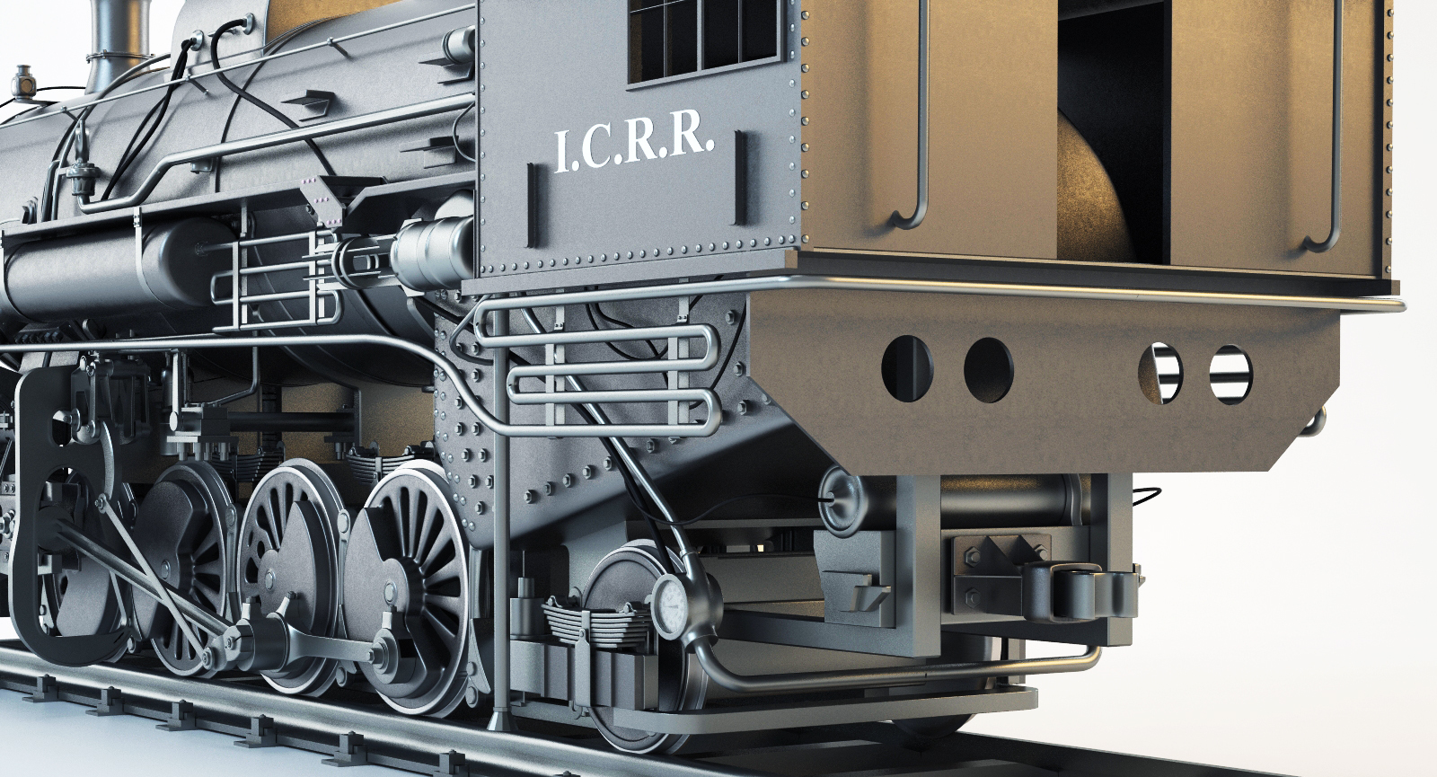3d model icrr 1518 steam locomotive