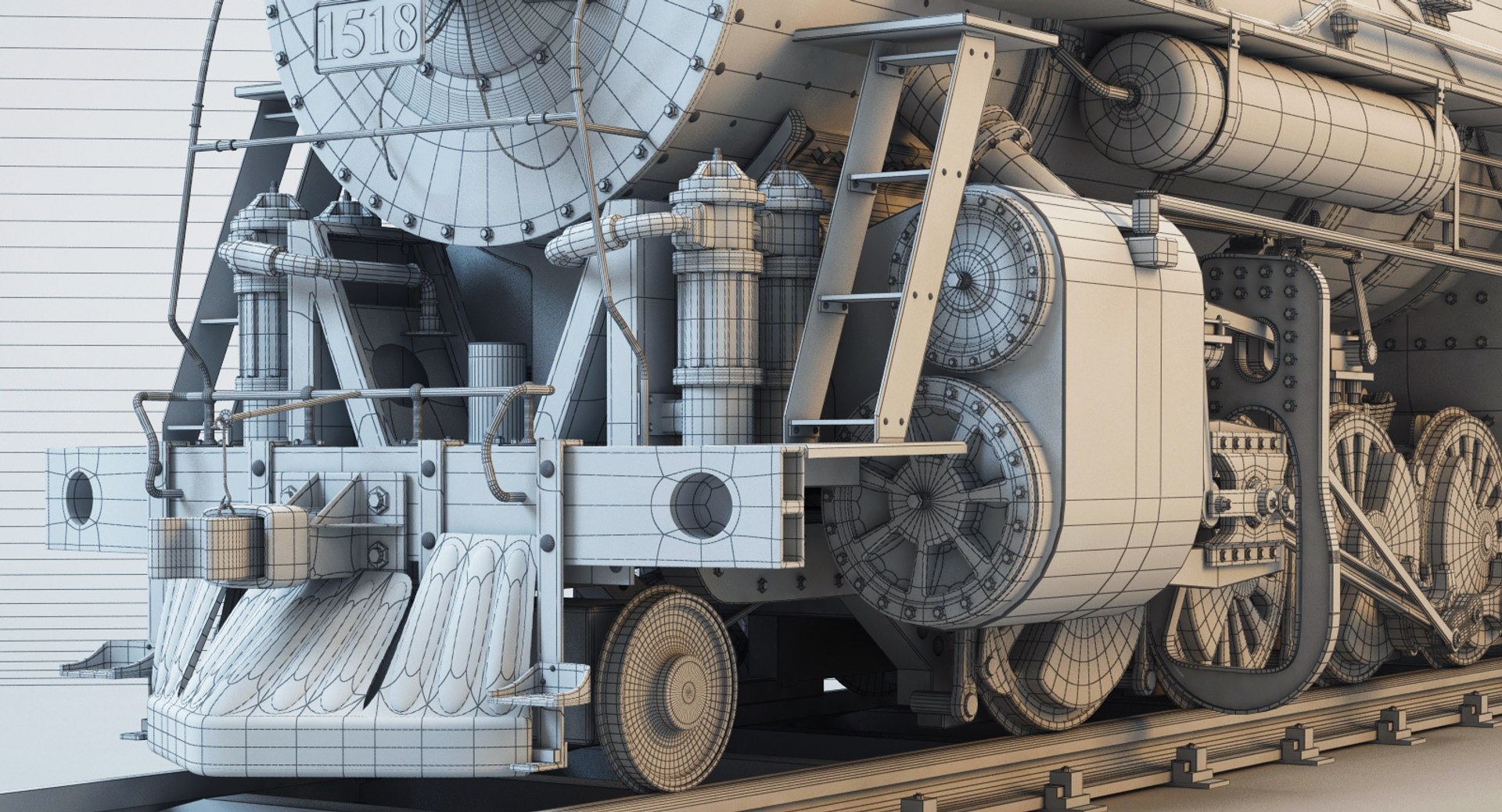 3d model icrr 1518 steam locomotive