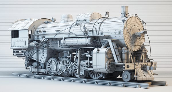 3d model icrr 1518 steam locomotive
