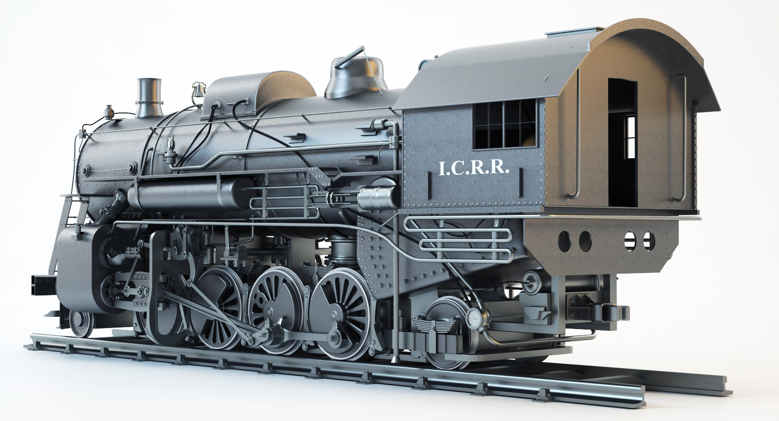 3d model icrr 1518 steam locomotive