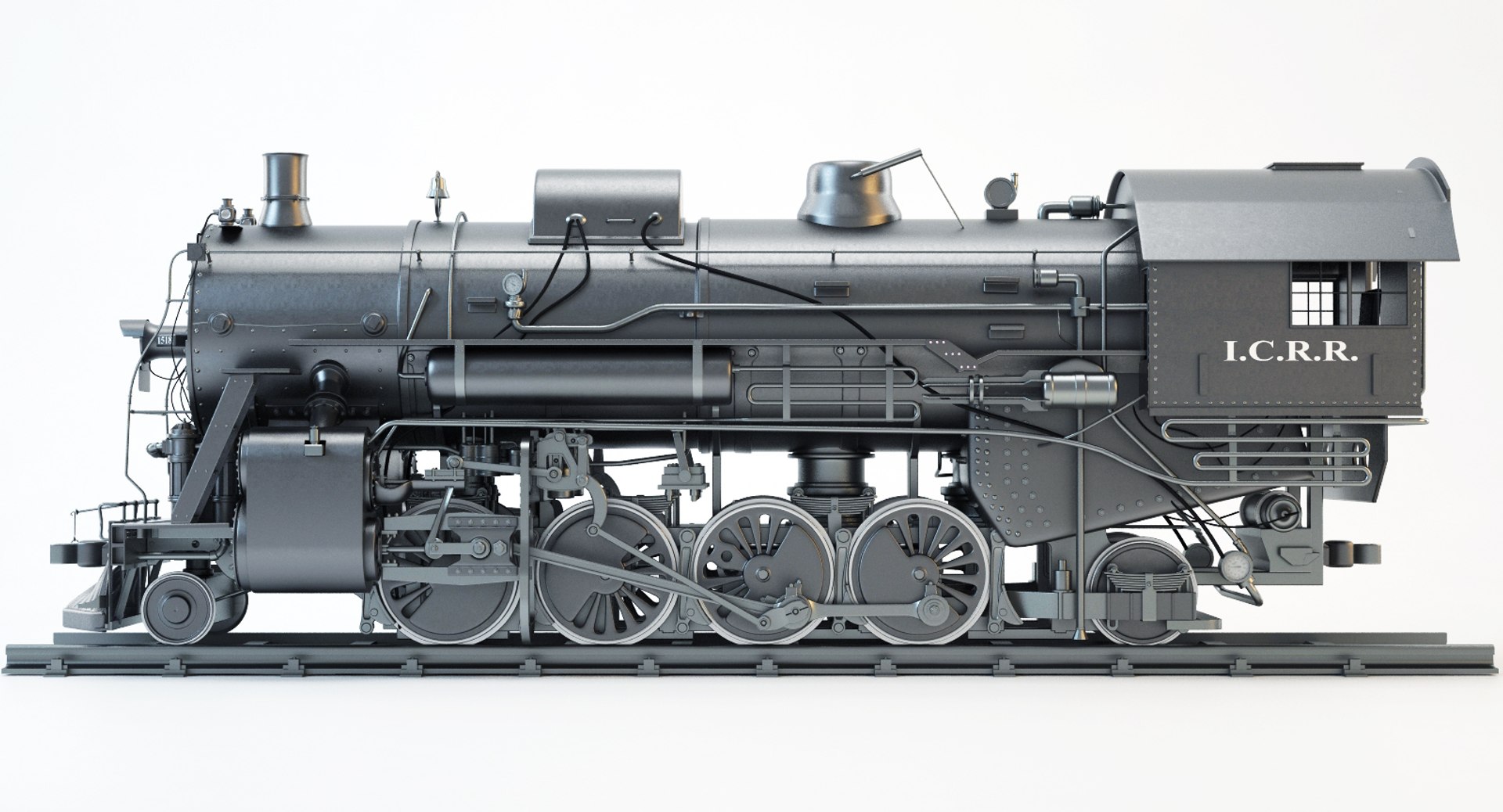 3d model icrr 1518 steam locomotive
