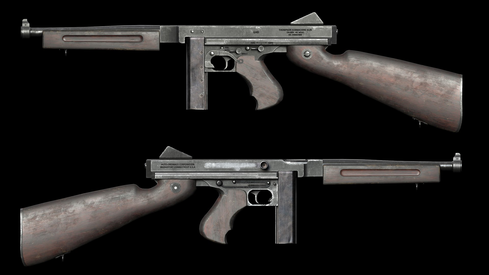 3D Thompson Smg M1a1 Model - TurboSquid 1670675