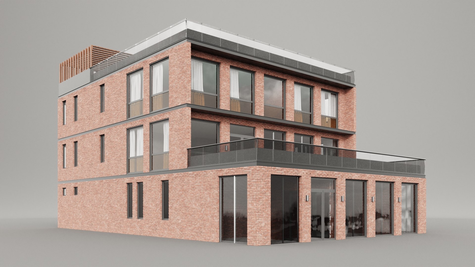 3D model modern multiplex building - TurboSquid 1639948