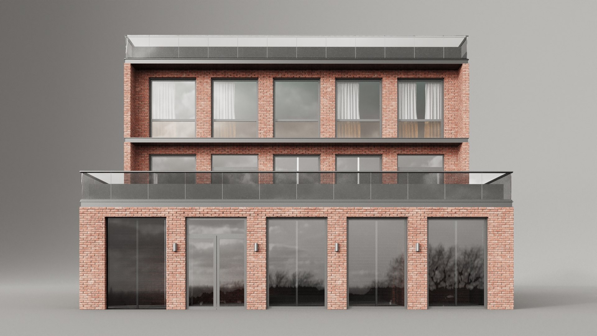 3D model modern multiplex building - TurboSquid 1639948