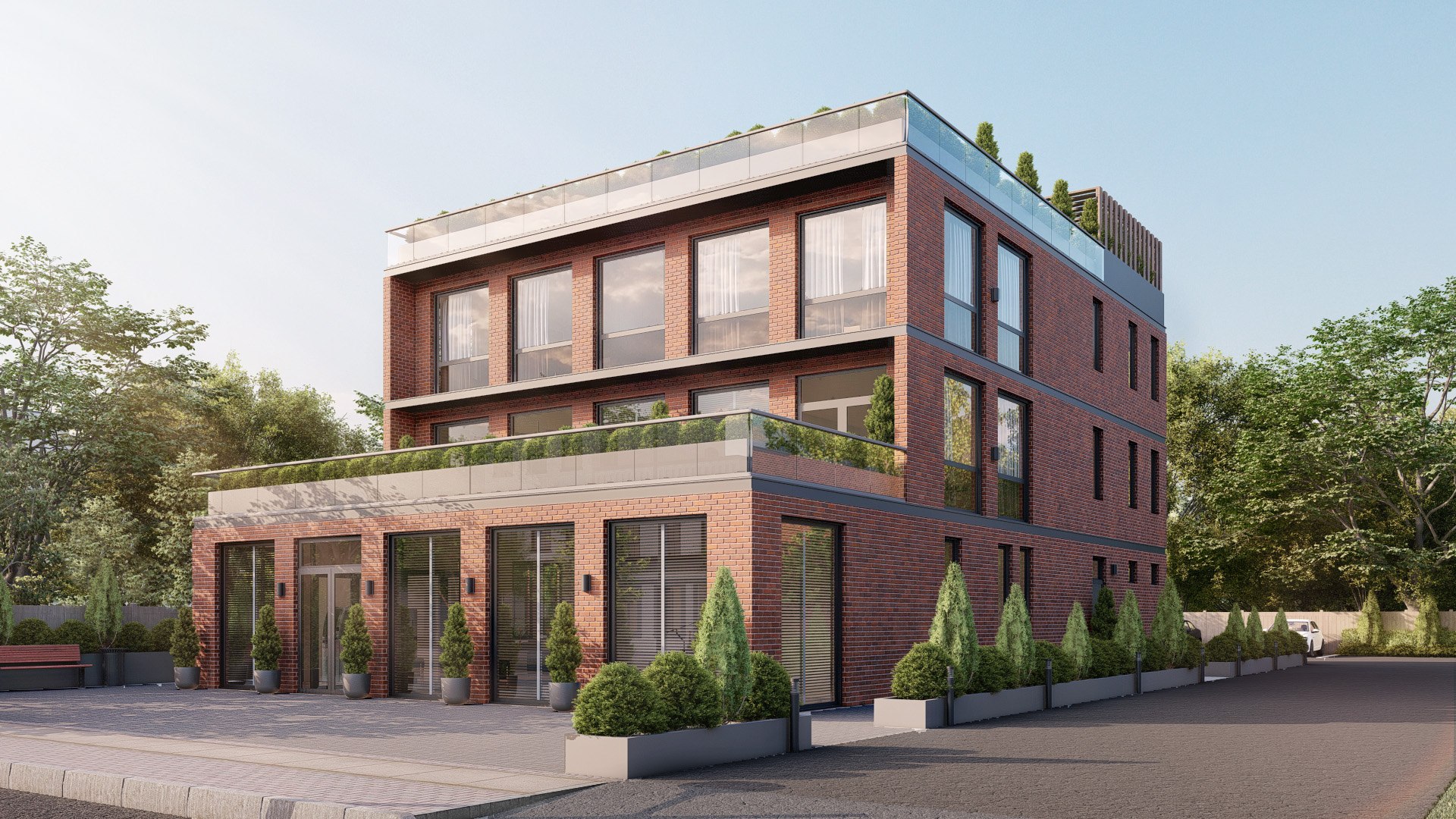 3D model modern multiplex building - TurboSquid 1639948