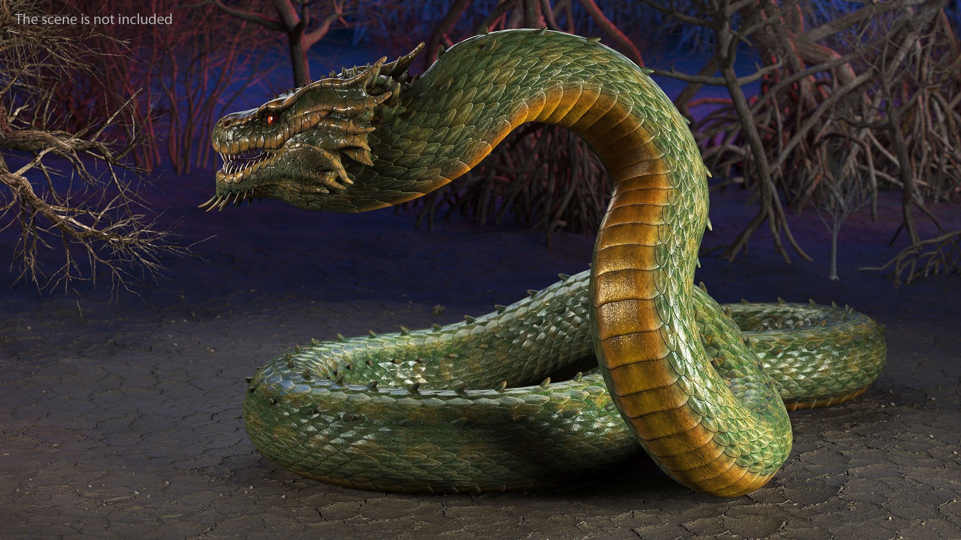 Mythical Serpentine Dragon Rigged For Maya 3D Model - TurboSquid 2287868