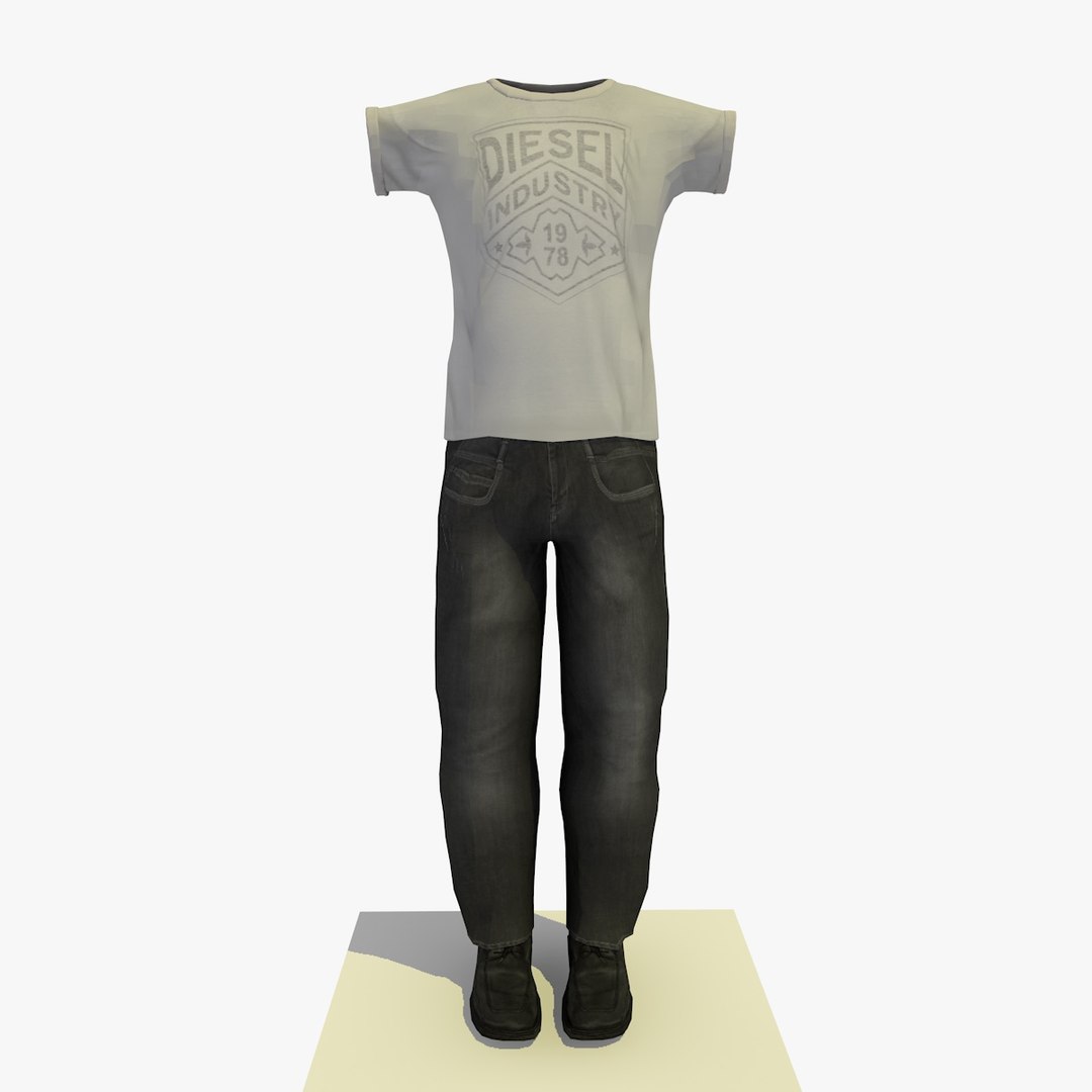 man clothes t-shirt 3d c4d
