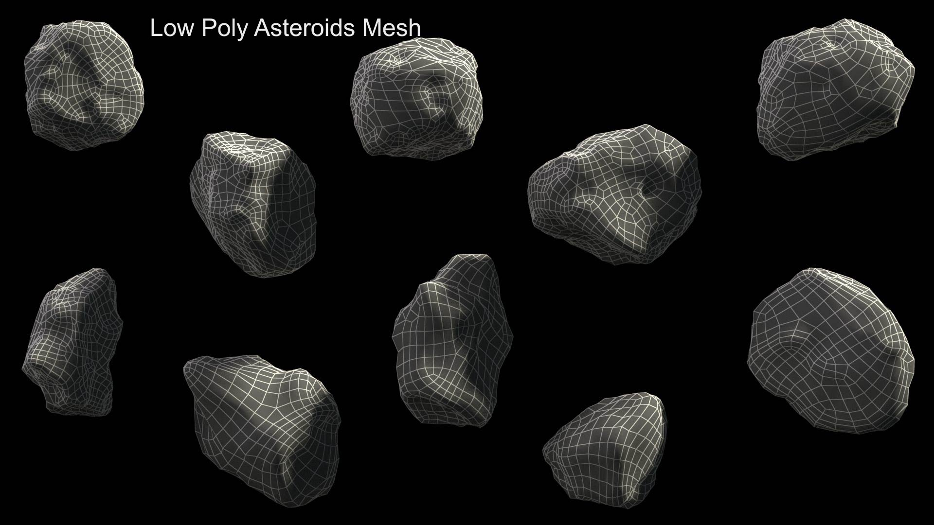 Set 10 Asteroids - 3ds