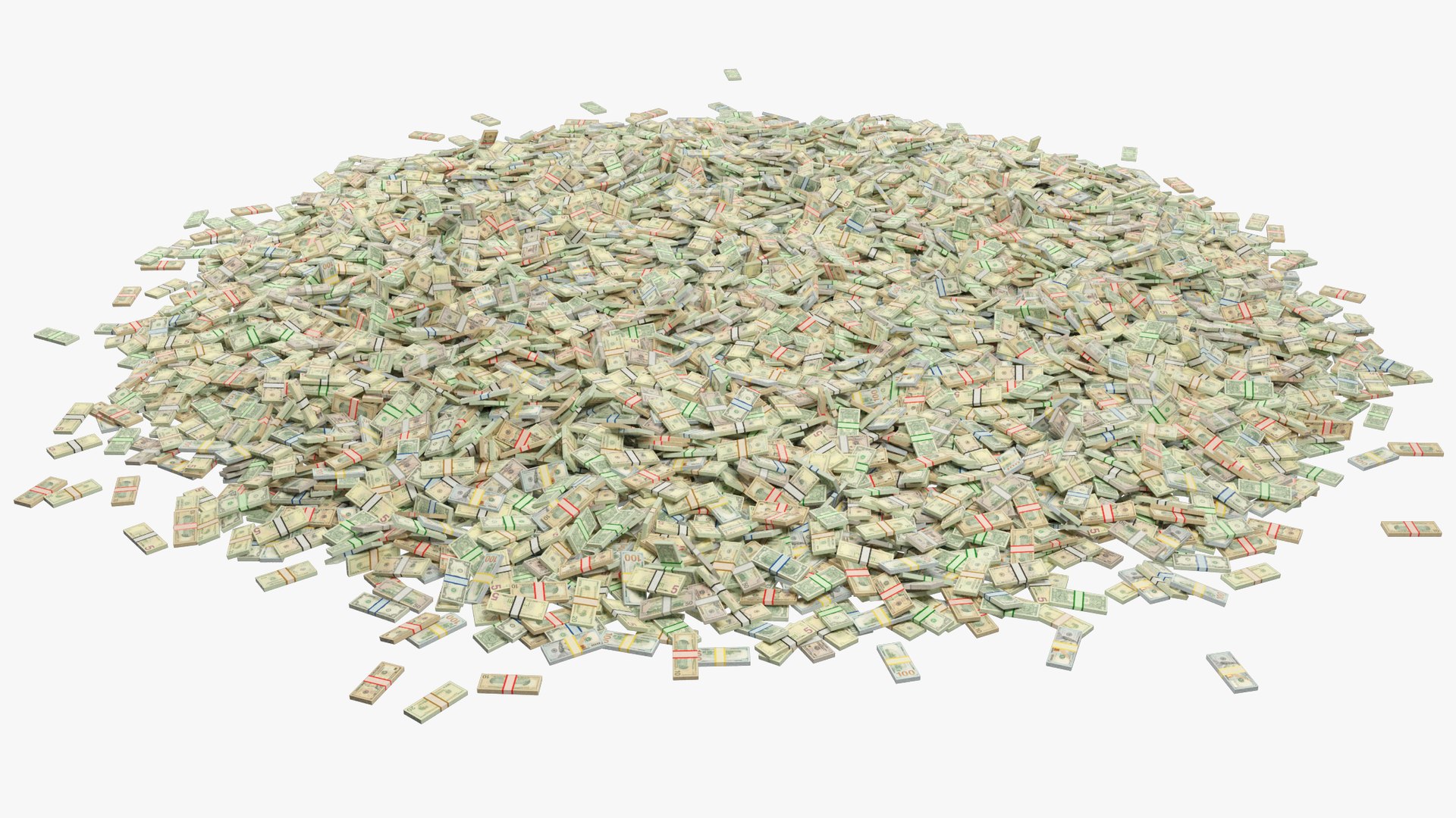 Pile Of Stacks Of Dollar Bills V1 3D Model - TurboSquid 2022461