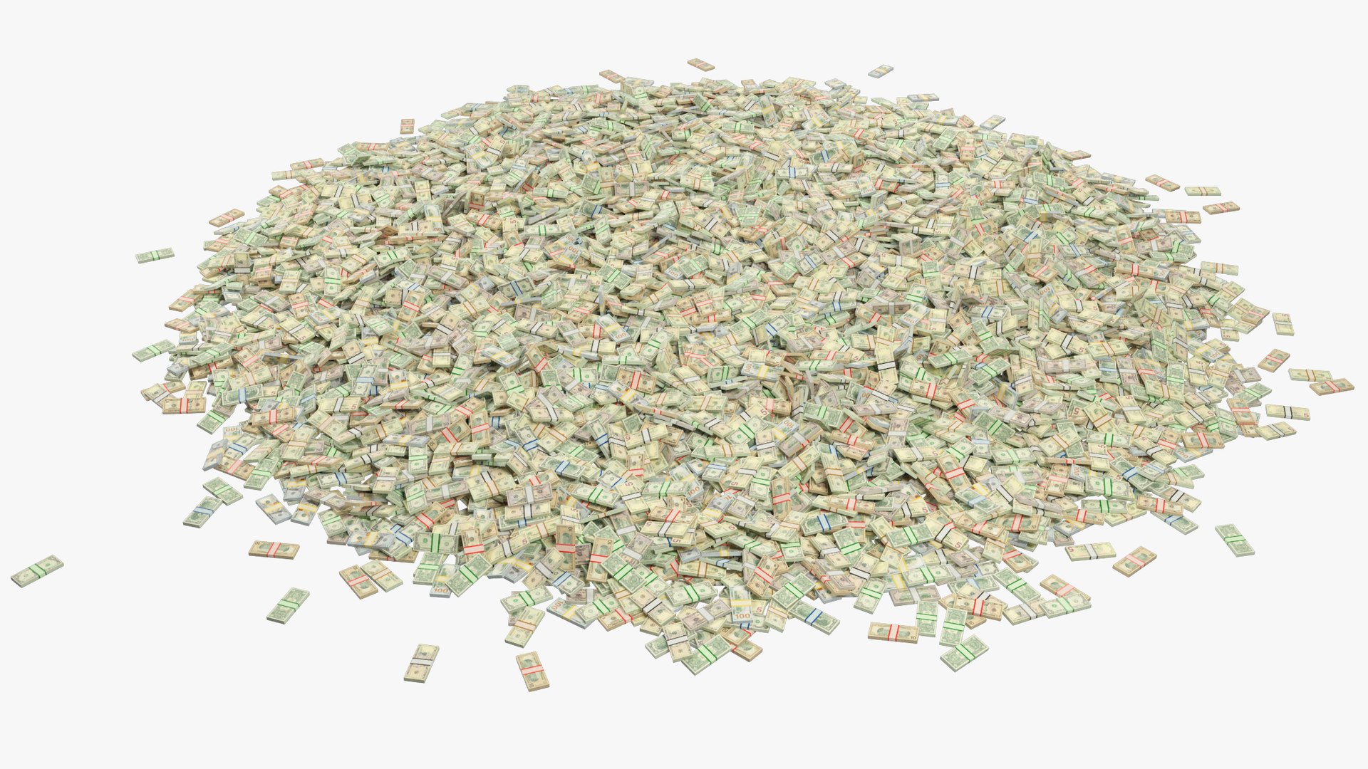 Pile Of Stacks Of Dollar Bills V1 3D Model - TurboSquid 2022461