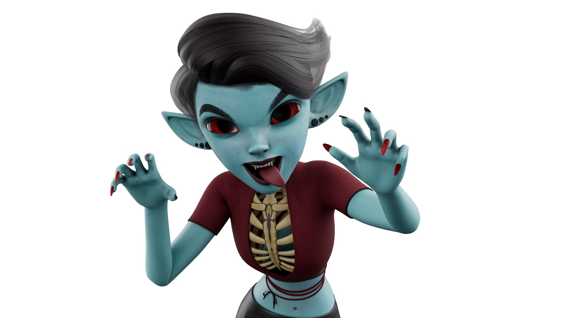 3D Model Semi-Realistic Female GHOST Character With Rig - TurboSquid ...