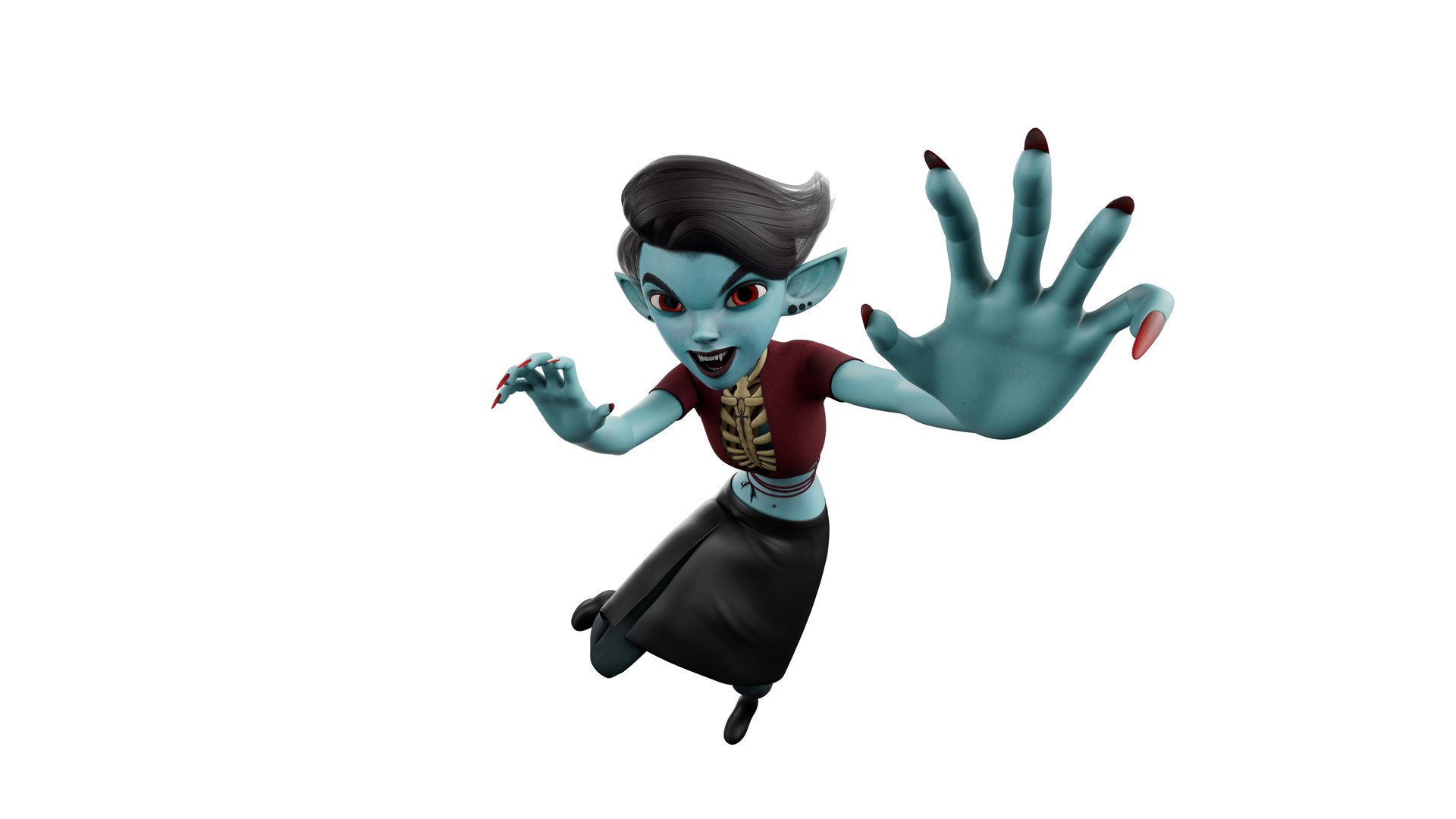 3D Model Semi-Realistic Female GHOST Character With Rig - TurboSquid ...