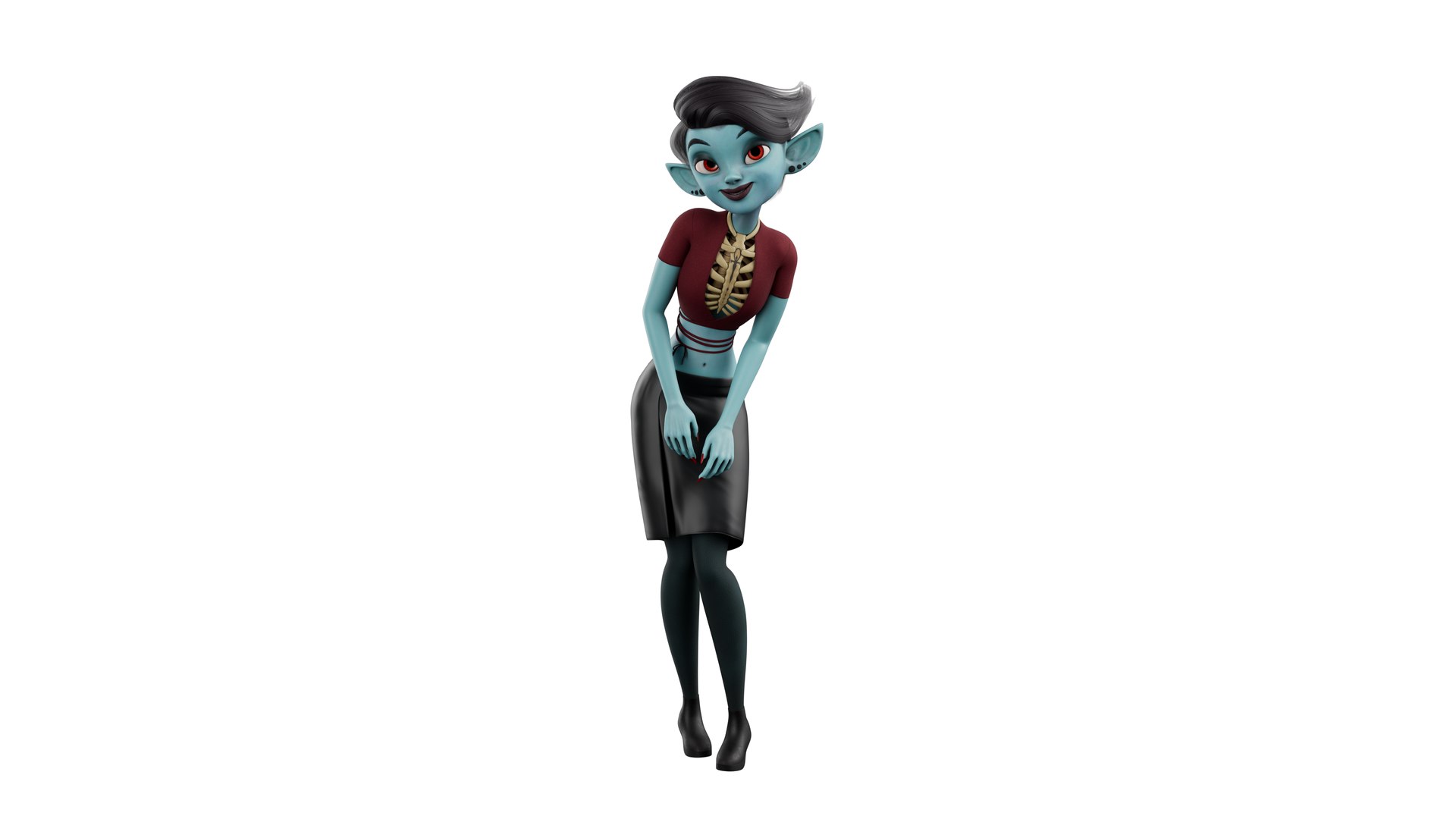 3D Model Semi-Realistic Female GHOST Character With Rig - TurboSquid ...