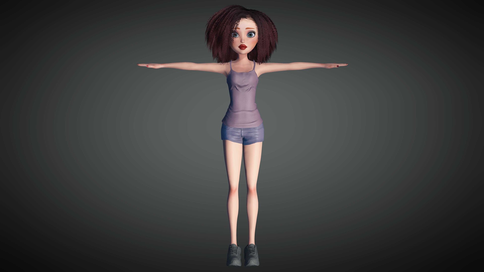 Toon Pretty Girl 3D Model - TurboSquid 2294393