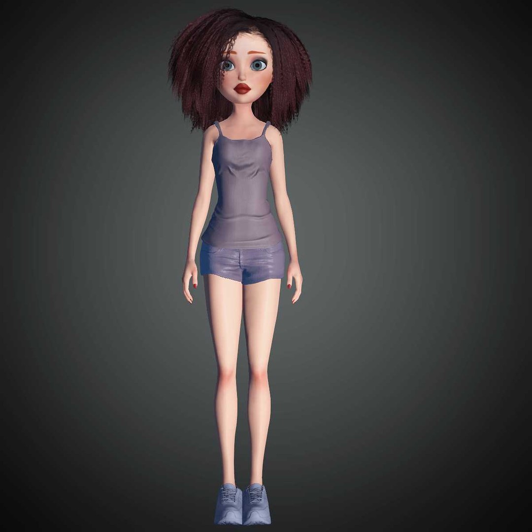 Toon Pretty Girl 3D Model - TurboSquid 2294393