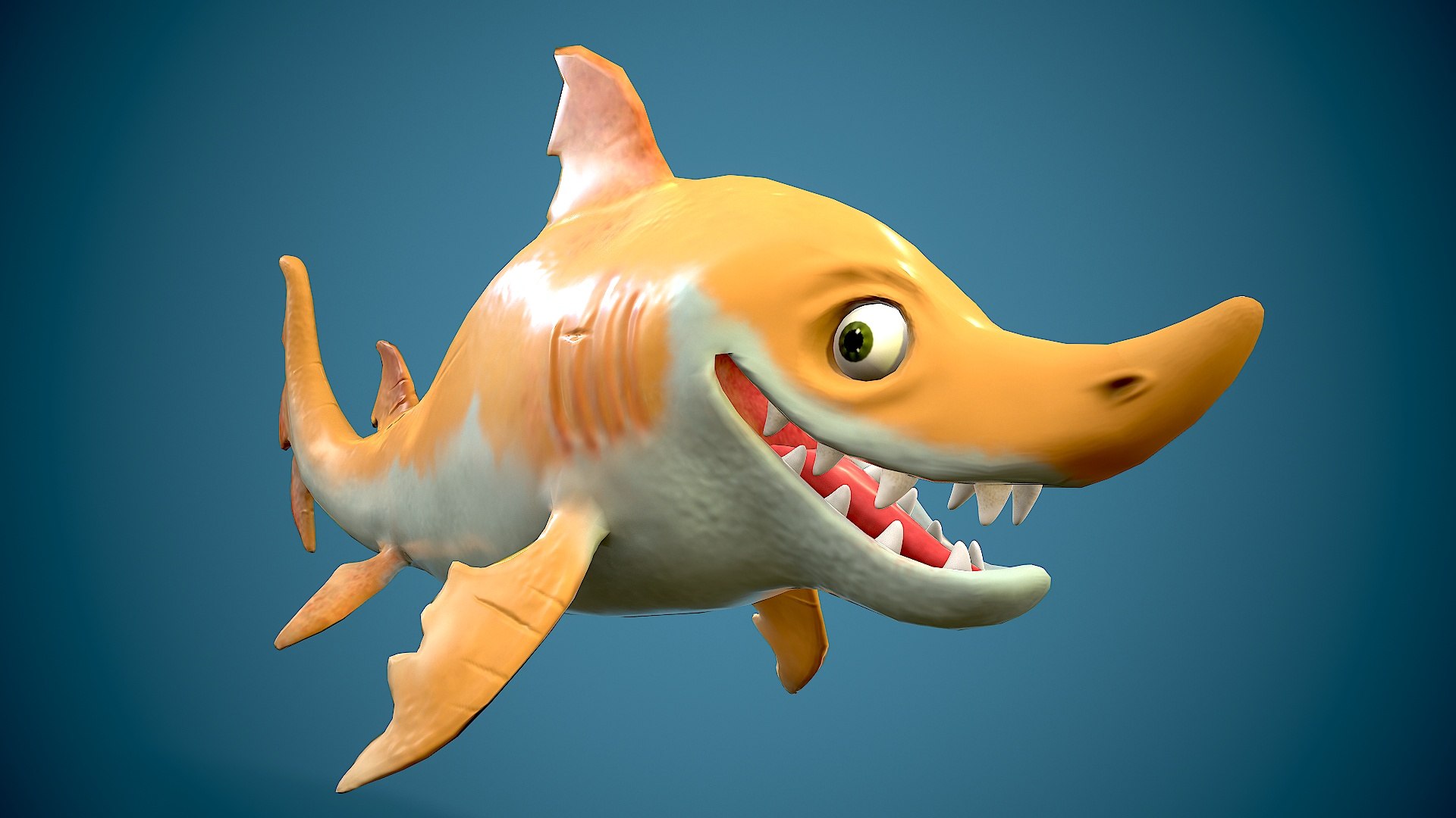 3D Model Cartoon Sand Shark - TurboSquid 2105529