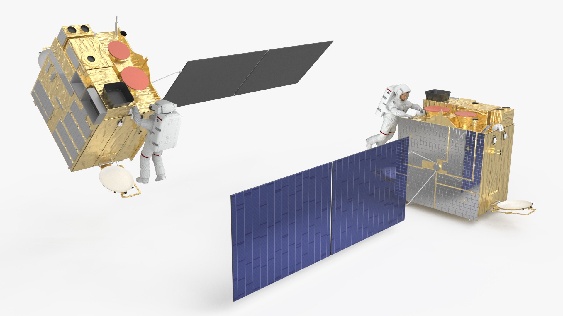 Geostationary Satellite COMS-1 With Astronaut 3D - TurboSquid 2385516