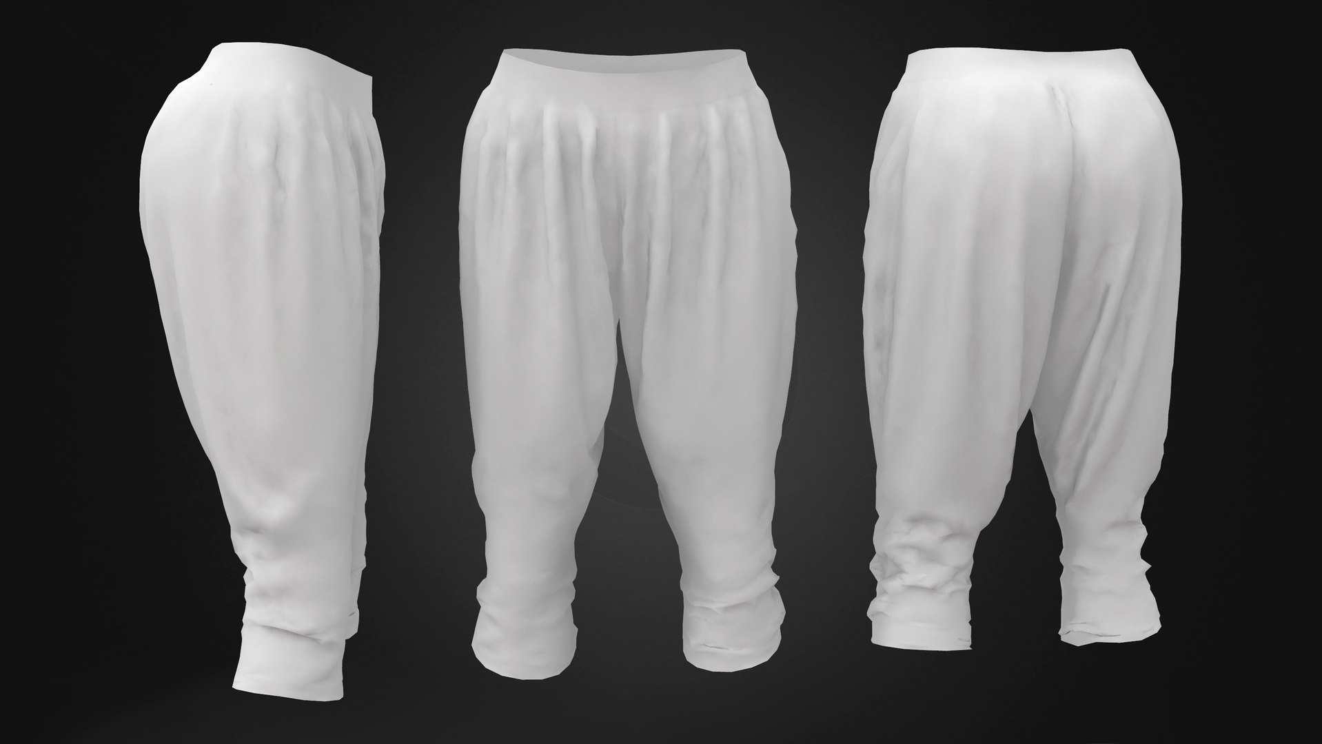 Ladies Jersey Harem Capris 3D - TurboSquid 1841098