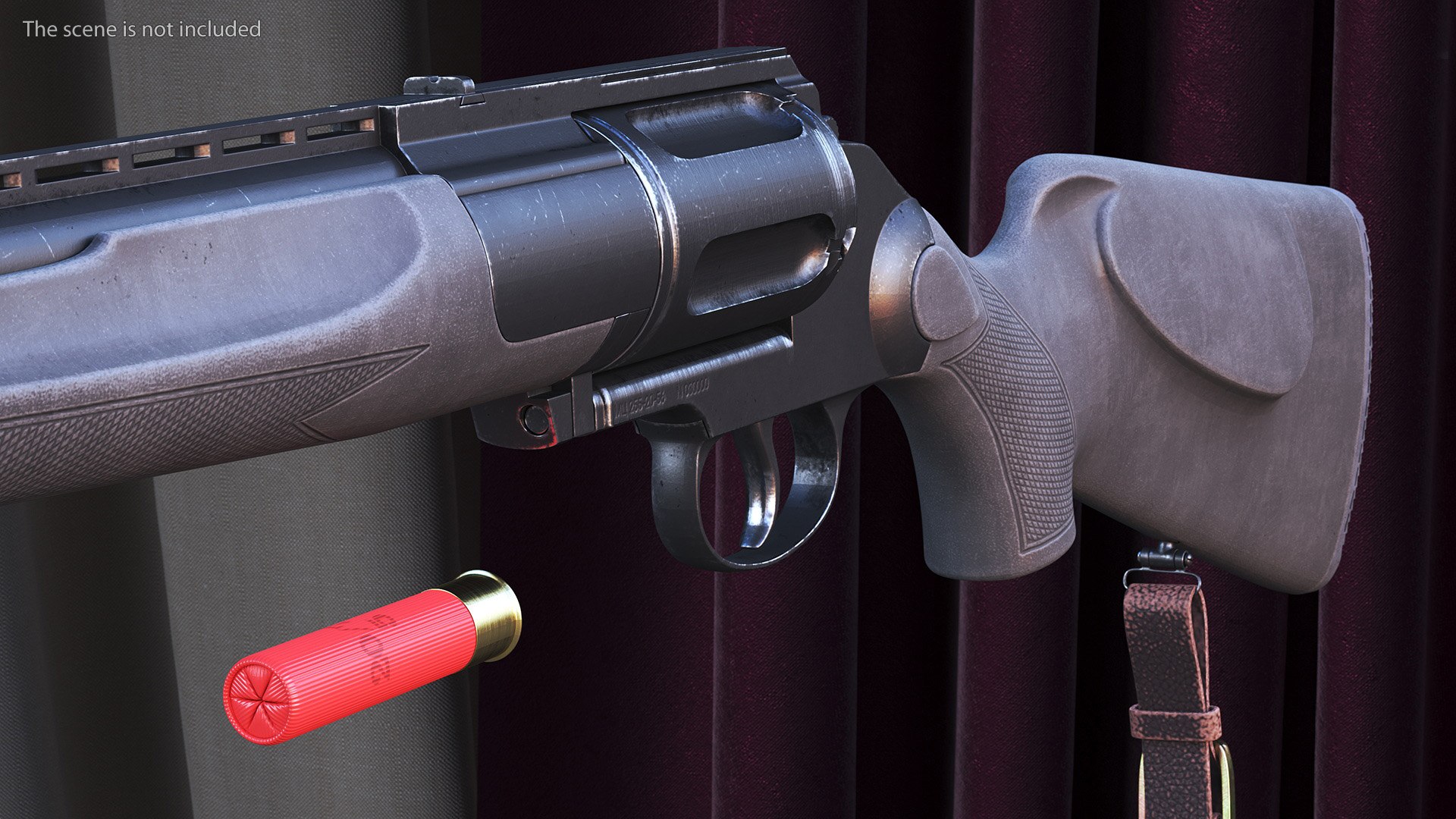 3D Russian Revolving Shotgun MTs255 Polymer Worn Rigged - TurboSquid ...