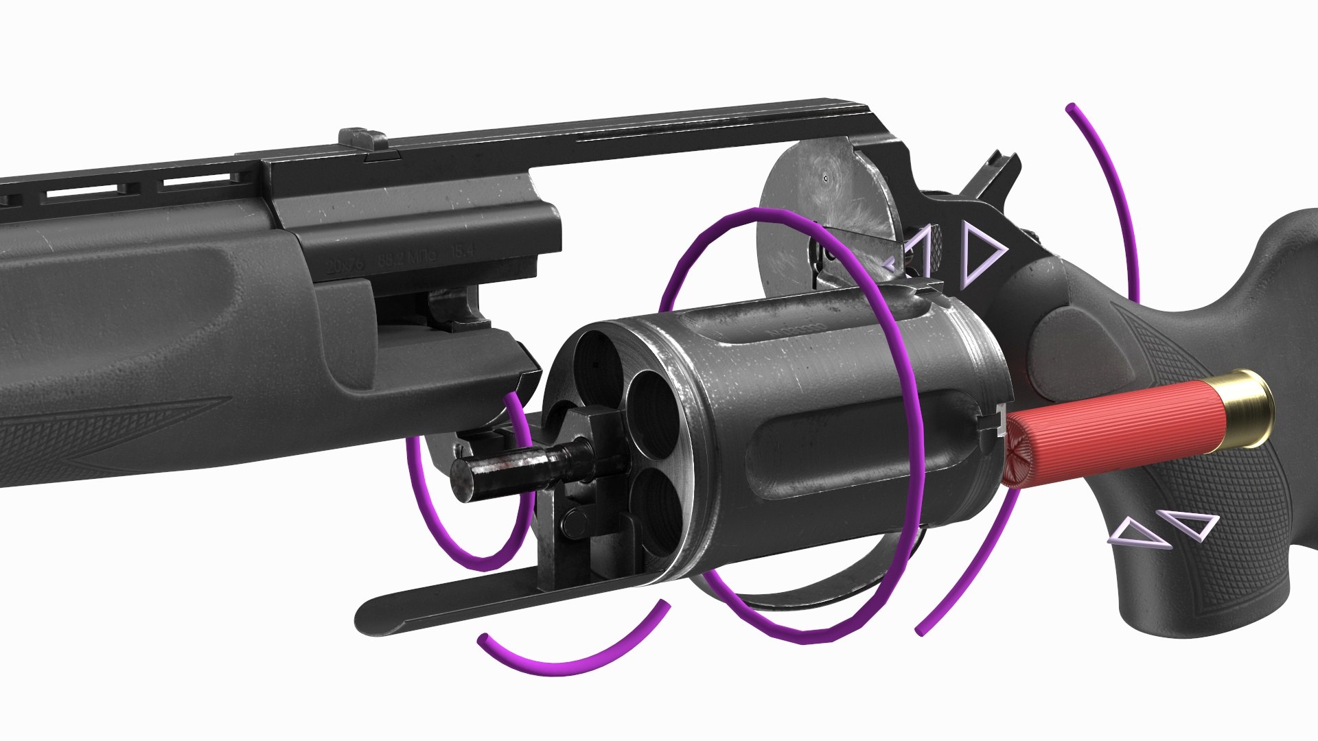 3D Russian Revolving Shotgun MTs255 Polymer Worn Rigged - TurboSquid ...