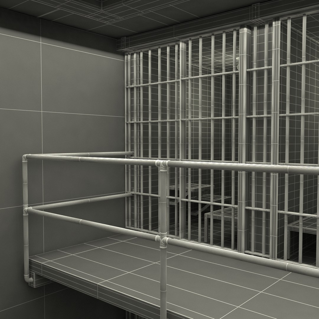3d prison cells alcatraz scene model