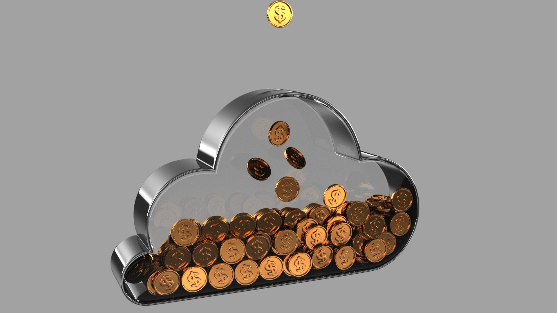 3D Coin Bank Cloud - TurboSquid 1941236