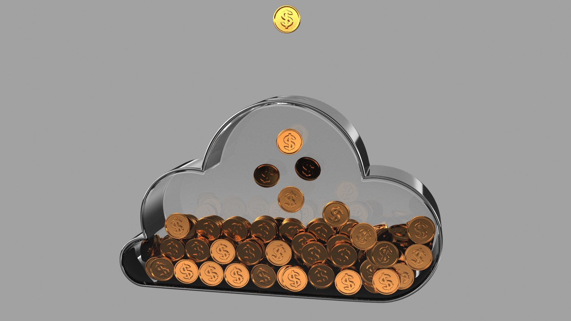 3D Coin Bank Cloud - TurboSquid 1941236