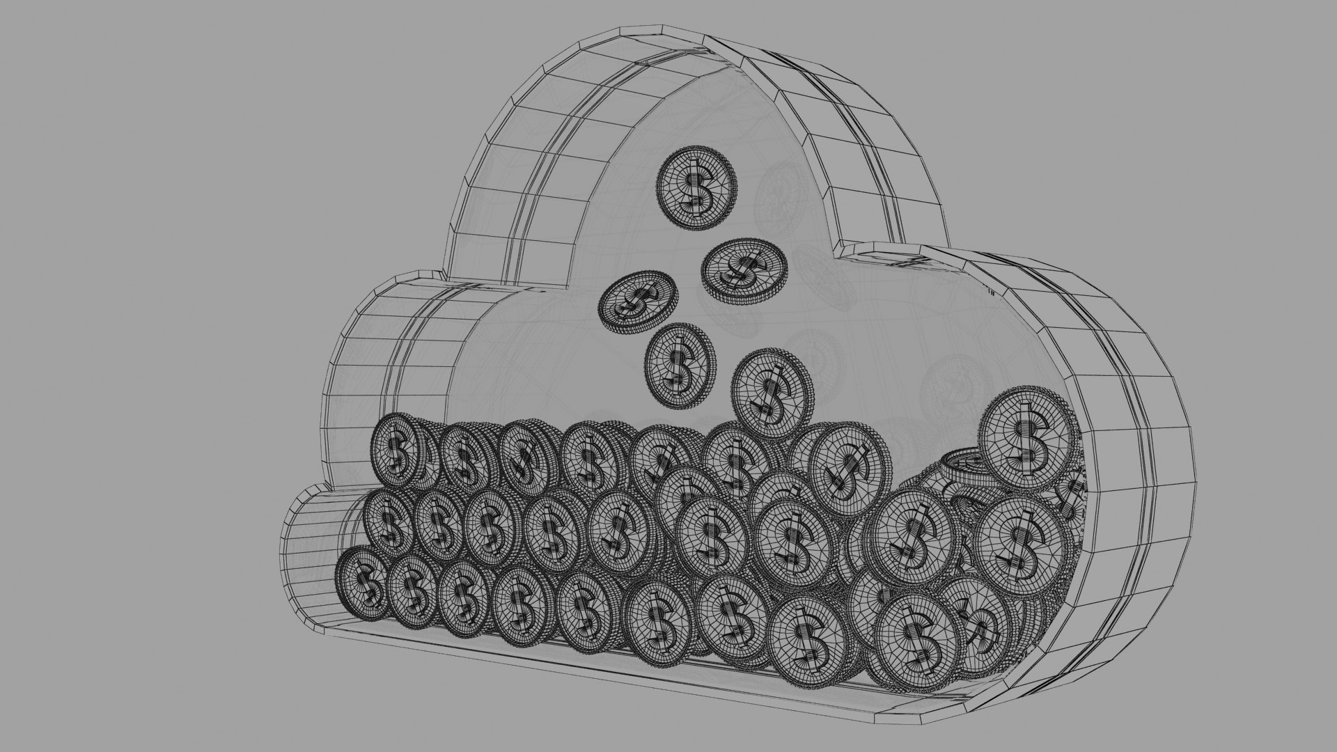 3D Coin Bank Cloud - TurboSquid 1941236